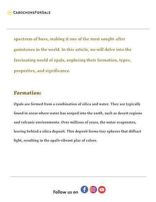 Opal Gemstone: A Mesmerizing Play of Colors | PDF