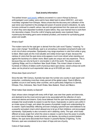 Opal jewelry information | PDF