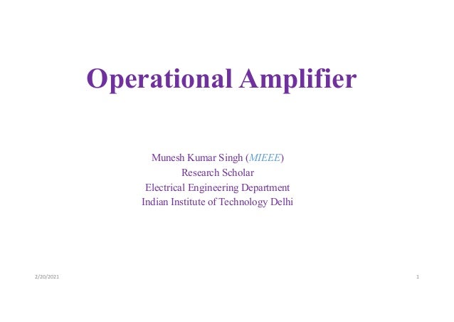 Operational Amplifier | PPT