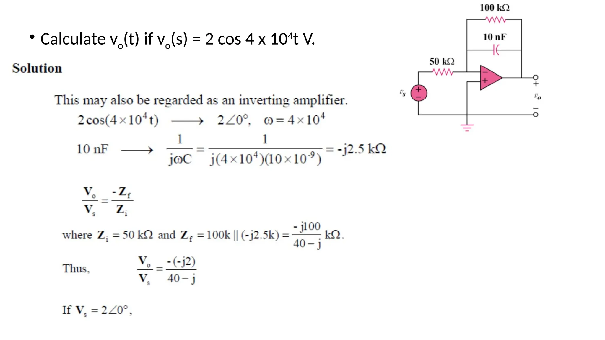 Operational Amplifier Alternating Current Circuits | PPT