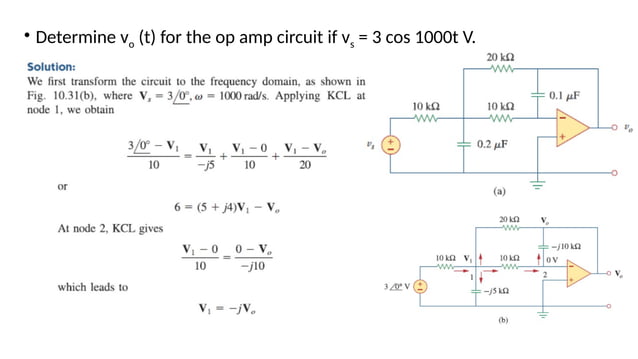 Operational Amplifier Alternating Current Circuits | PPT