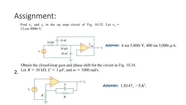 Operational Amplifier Alternating Current Circuits | PPT
