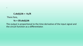 Op amp as differentiator | PPTX