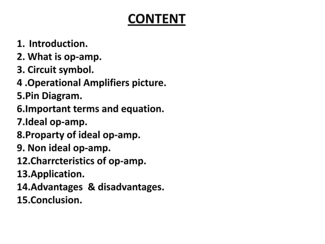 Op amp(operational amplifier) | PPTX