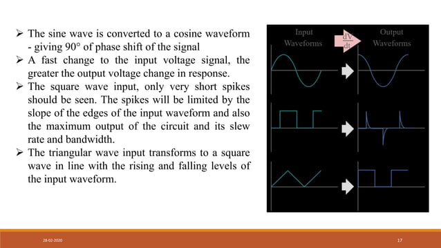 OPAMP integrator & differentiator.pptx | Digital Audio | Computer Software and Applications