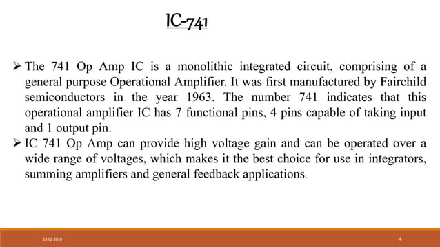 OPAMP integrator & differentiator.pptx | Digital Audio | Computer Software and Applications