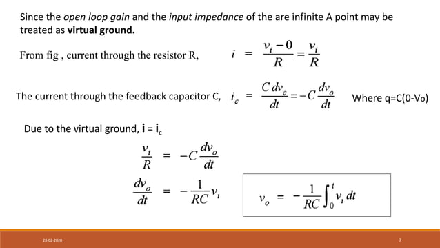 Opamp Integrator And Differentiator Pptx Digital Audio Computer Software And Applications