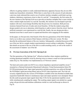 AN IMPROVED OPERATIONAL AMPLIFIER ILAB WITH A MORE REALISTIC LOOKING ...