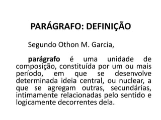 O parágrafo | PPT