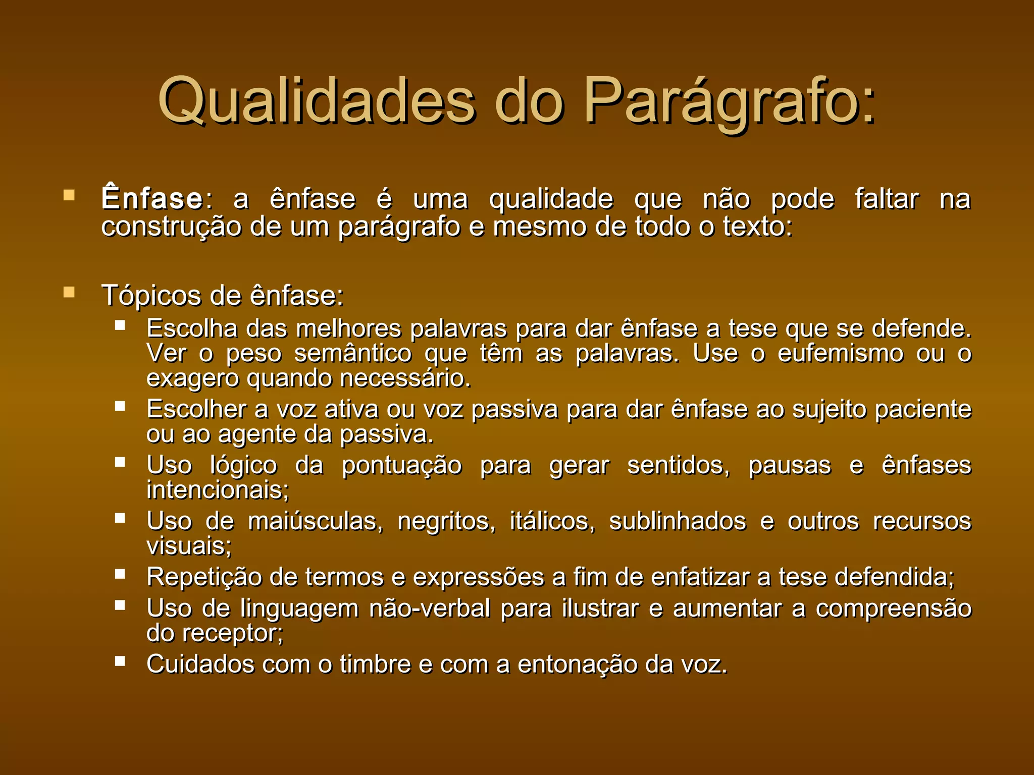 O parágrafo na composição do texto | PPT