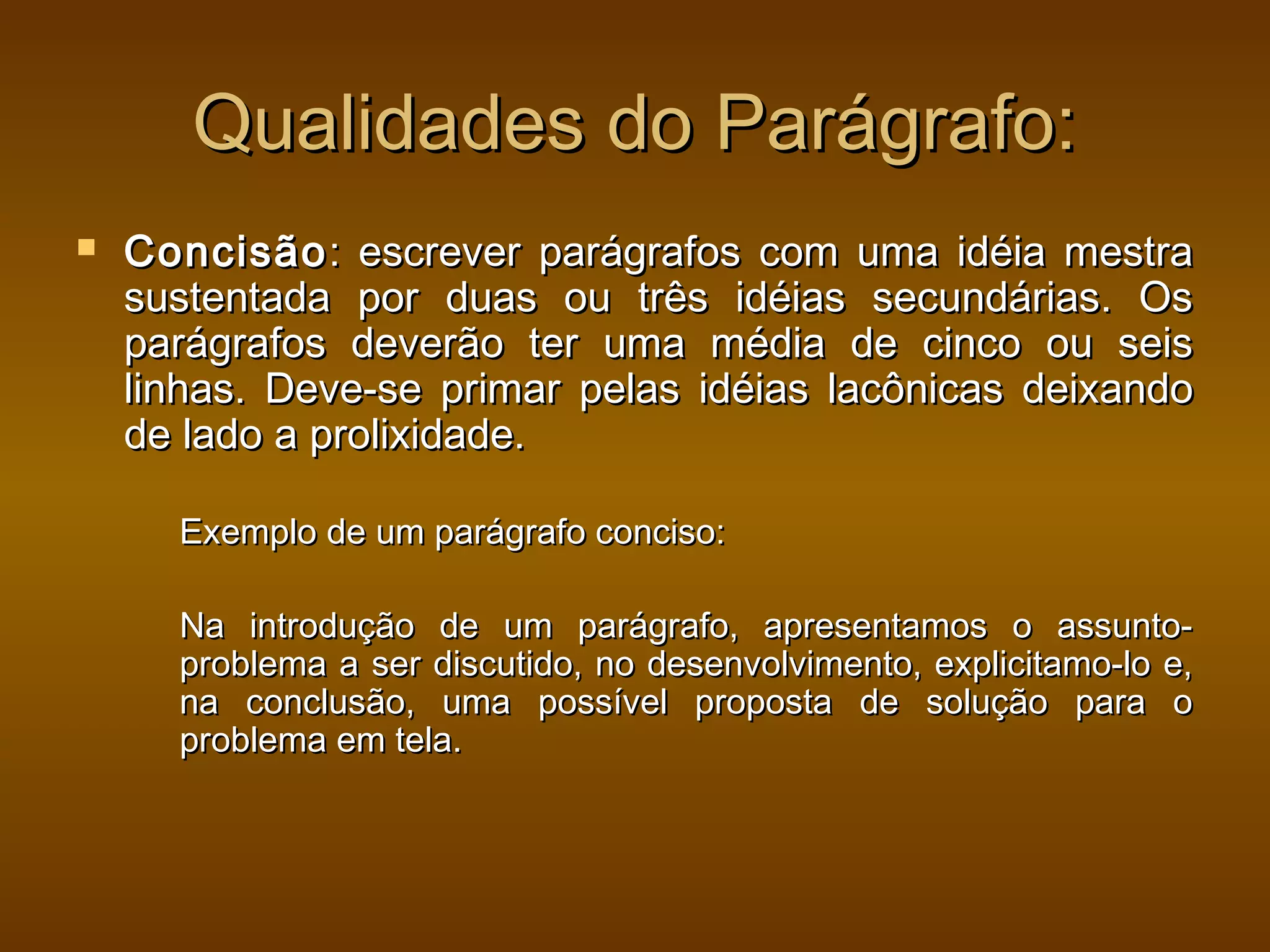 O parágrafo na composição do texto | PPT