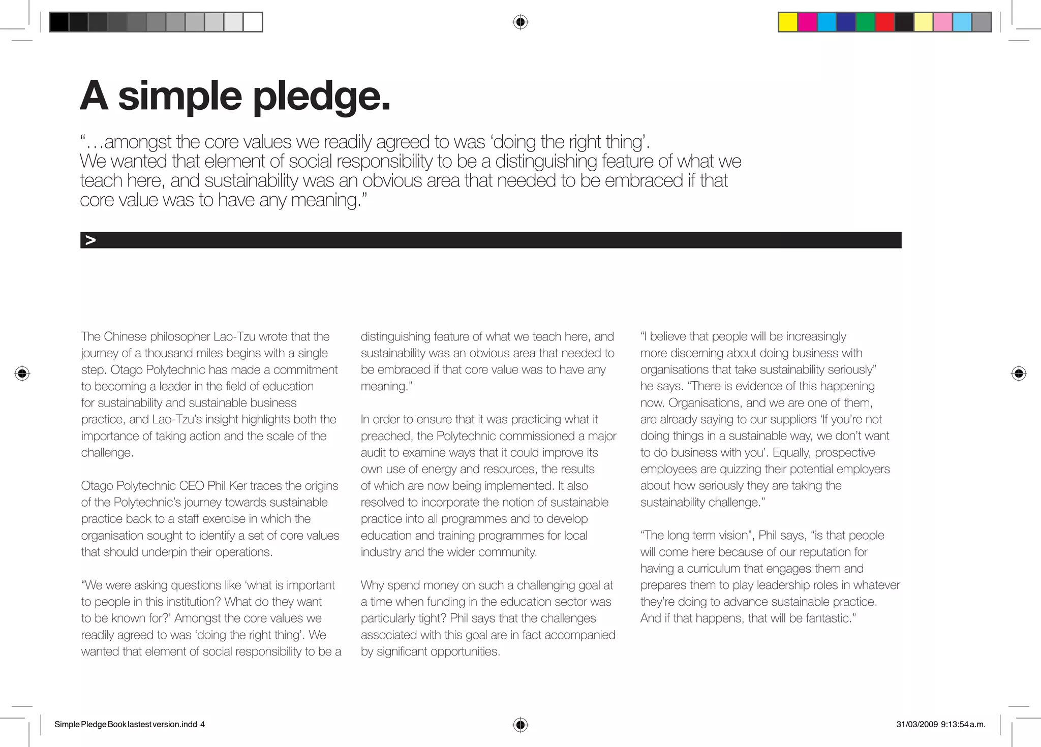 A Simple Pledge: towards ssustainable practice | PDF