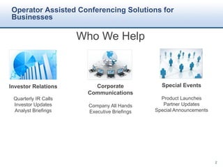 Operator Assisted Conference Calls | PDF | Business Expos & Conferences ...