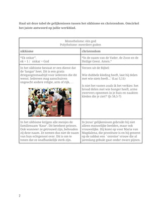 Werkblad: op bezoek bij de sikhs | PDF