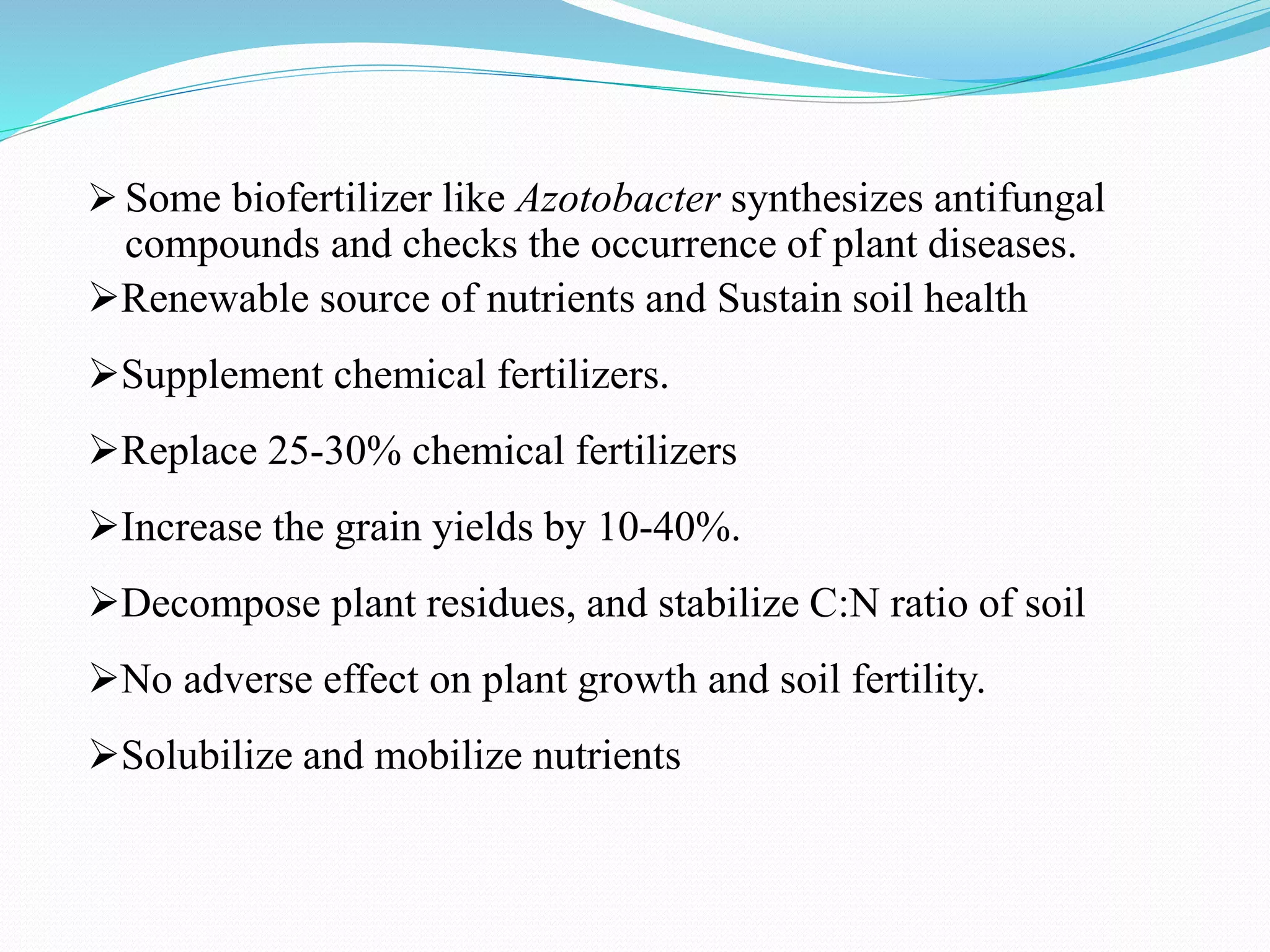 ROLE OF BIOFERTILIZERS IN VEGETABLE PRODUCTION | PPTX