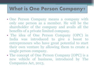 One Person Company | PPTX