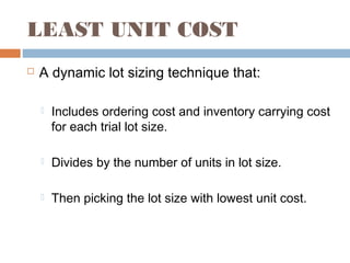 Opc least unit cost | PPT