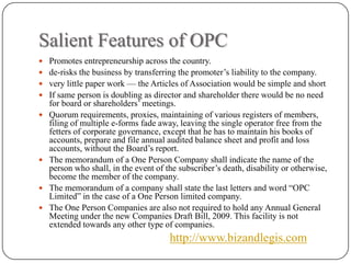 Opc one person company | PPT