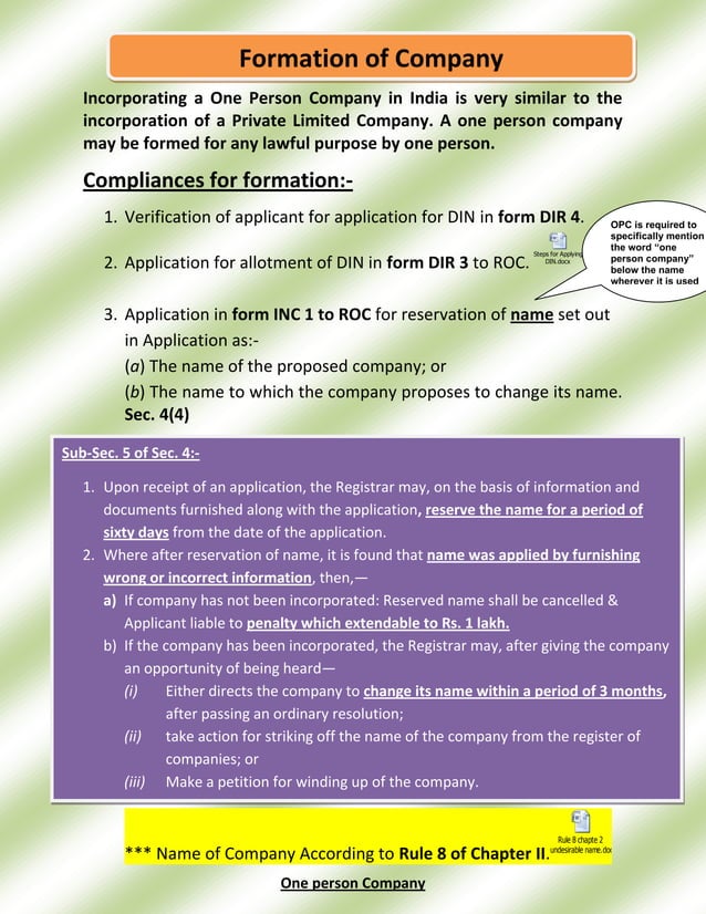 Opc compliances | DOCX | Business | Business and Finance