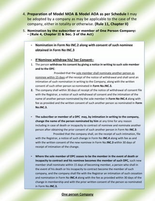 Opc compliances | DOCX | Business | Business and Finance