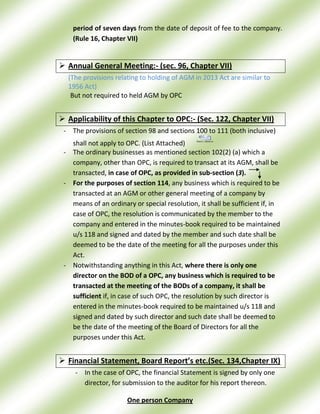 Opc compliances | DOCX | Business | Business and Finance