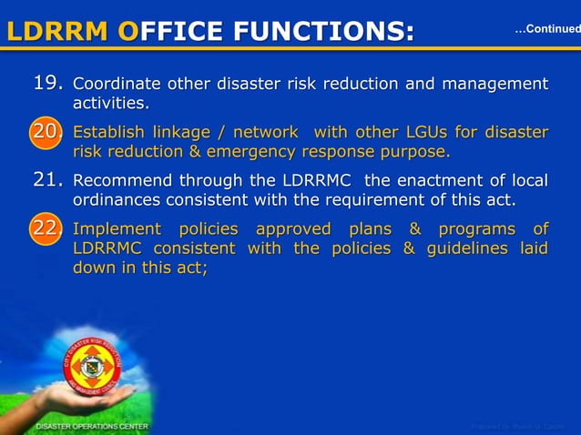 Baguio CDRRMC-Disaster Operations Center | PPTX