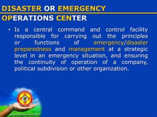 Baguio CDRRMC-Disaster Operations Center | PPTX