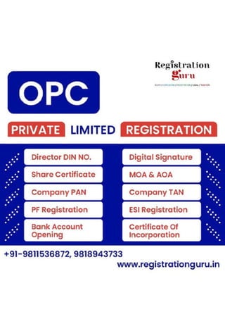 one person company registration in india | PDF