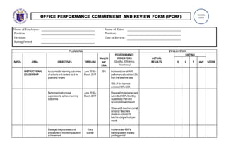 OPCRF School Head | DOCX