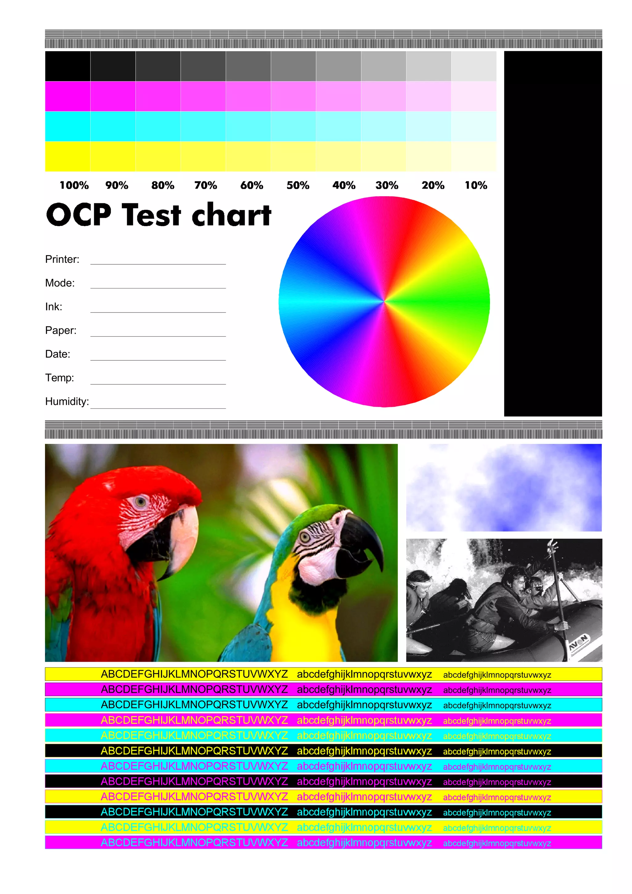 OCP Test Chart Ricoh Canon Epson HP Brother Konica Minolta Lexmark | PDF