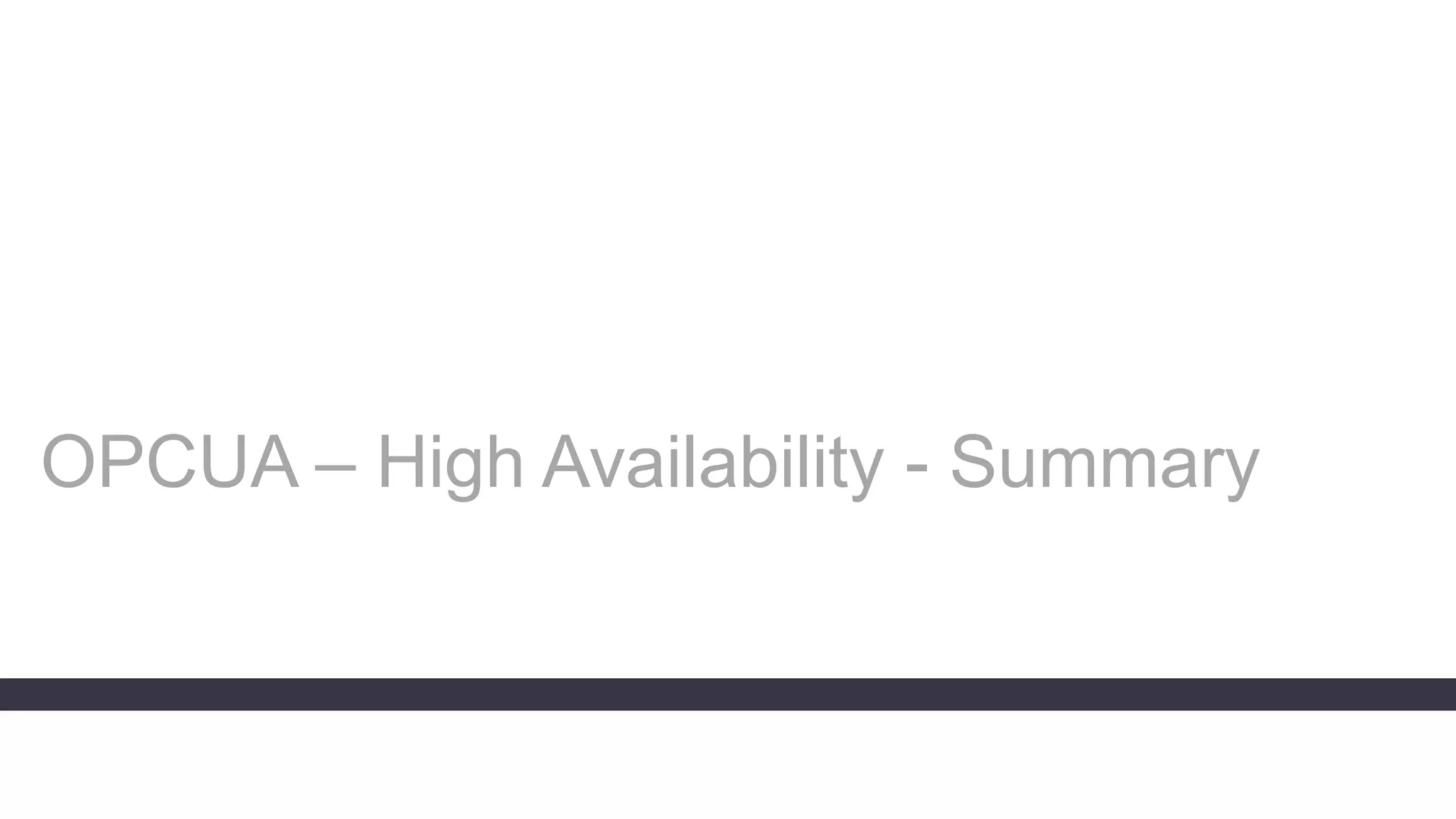 High Availability with OPCUA | PDF
