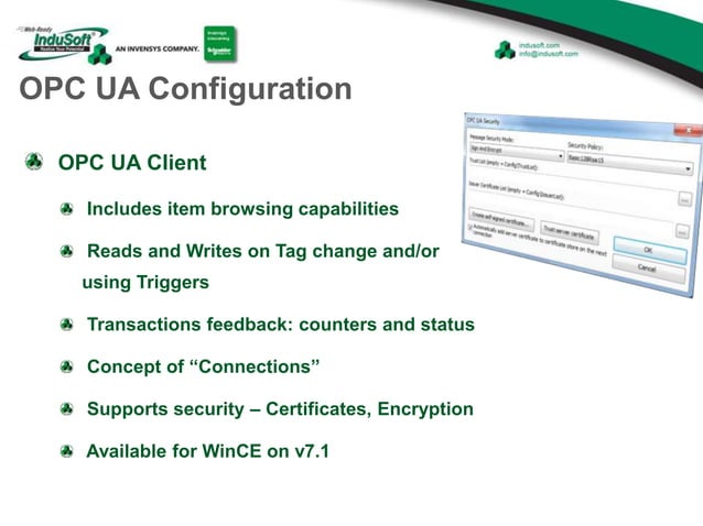 InduSoft Web Studio and OPC UA Connectivity | PPTX | Computer Software and Applications | Computing