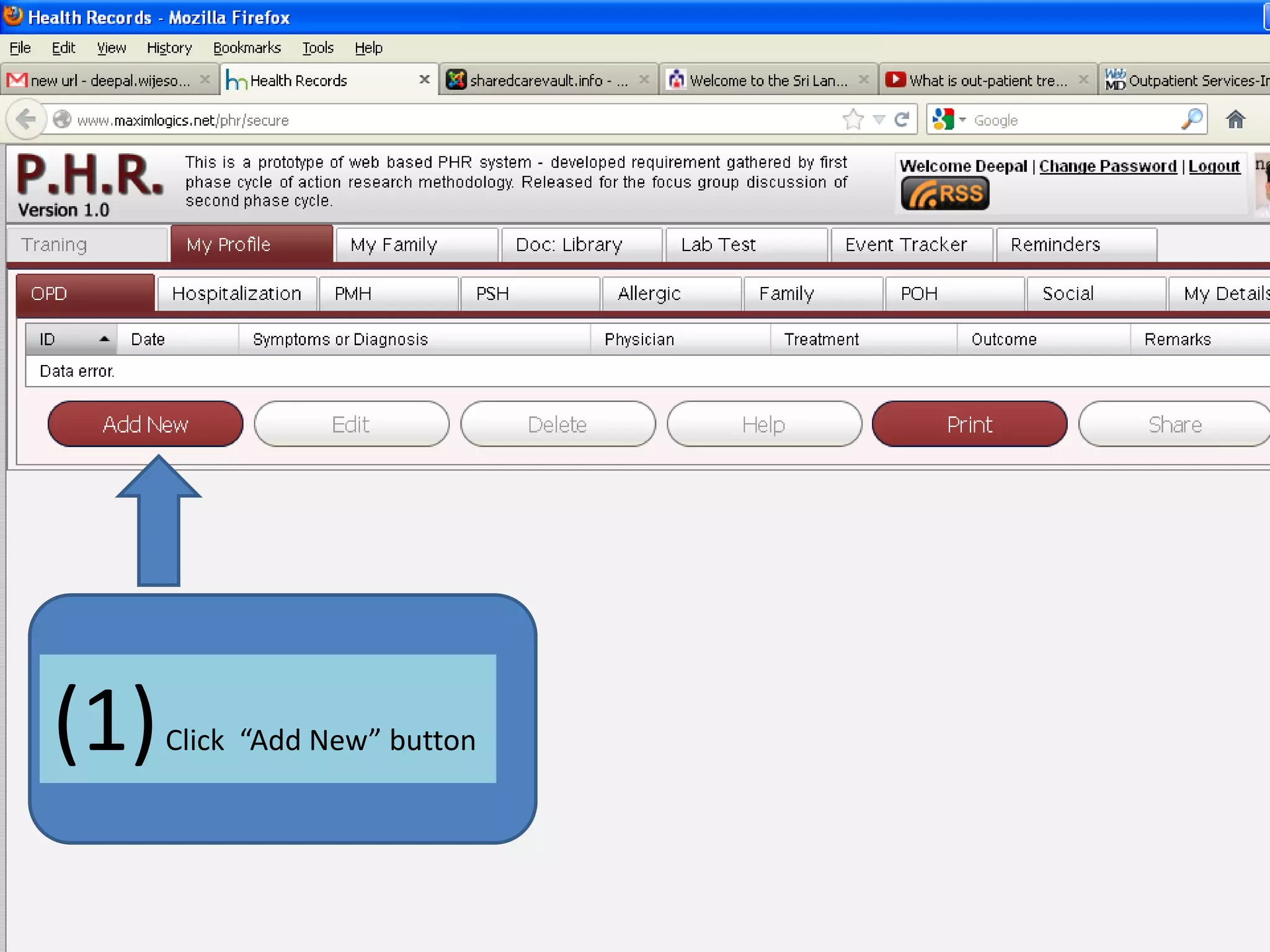 How to add new record to the OPD folder | PPT