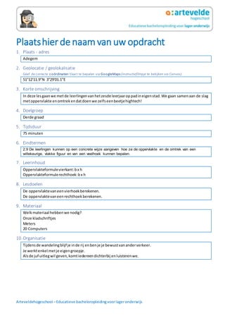 Opdrachtfiche omgevingsboek | PDF