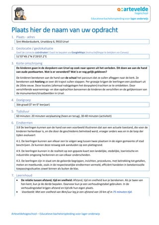 Opdrachtfiche omgevingsboek anke vermeersch | PDF