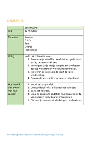 Opdrachtfiche opdracht 1 | PDF