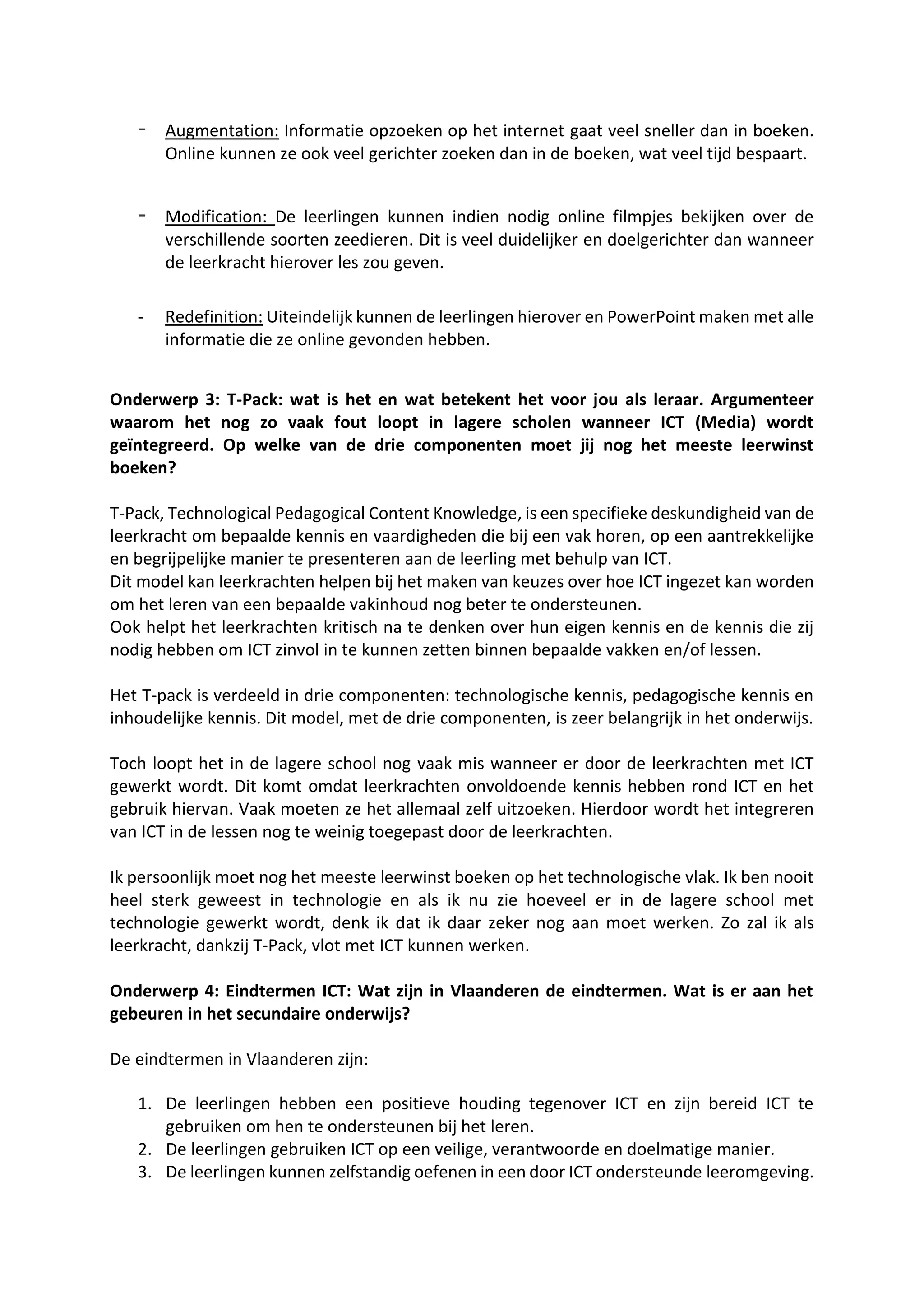 Opdracht visie op ICT docx | DOCX | Online Education | Education