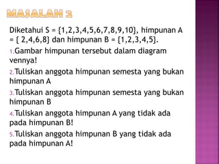 Opearasi himpunan (kls 7 smp) | PPT