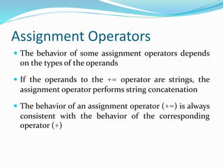 Opeartor & expression | PPTX | Programming Languages | Computing