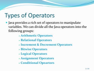 Opeartor & expression | PPTX | Programming Languages | Computing