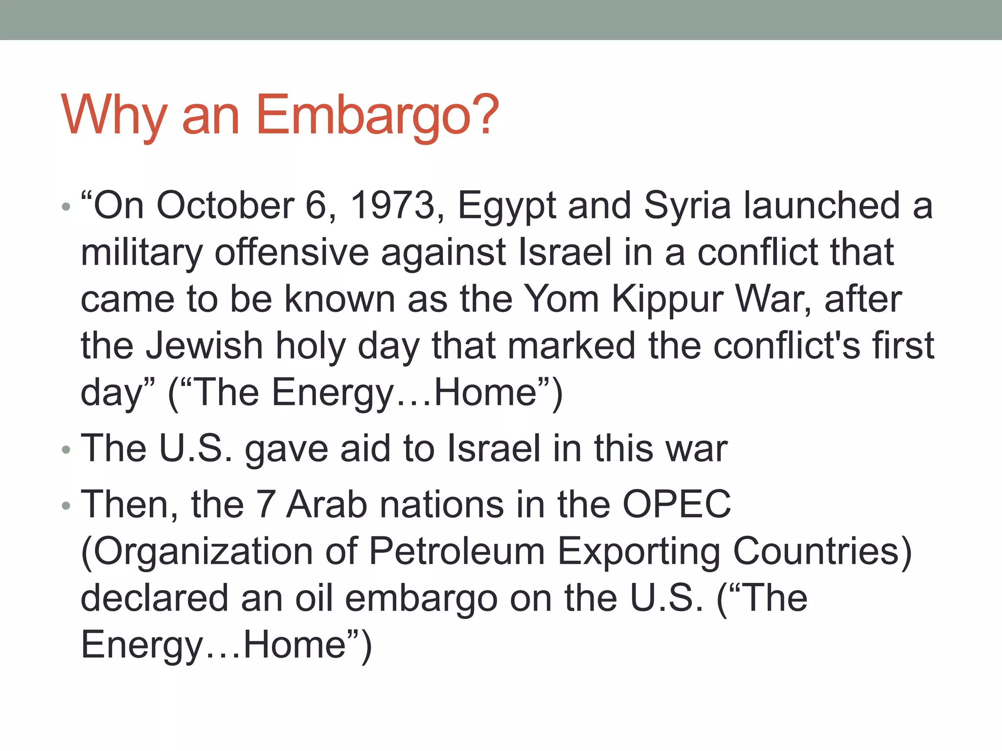 OPEC Oil Embargo of 1973 | PPTX