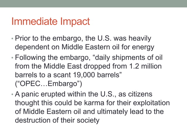 OPEC Oil Embargo of 1973 | PPT