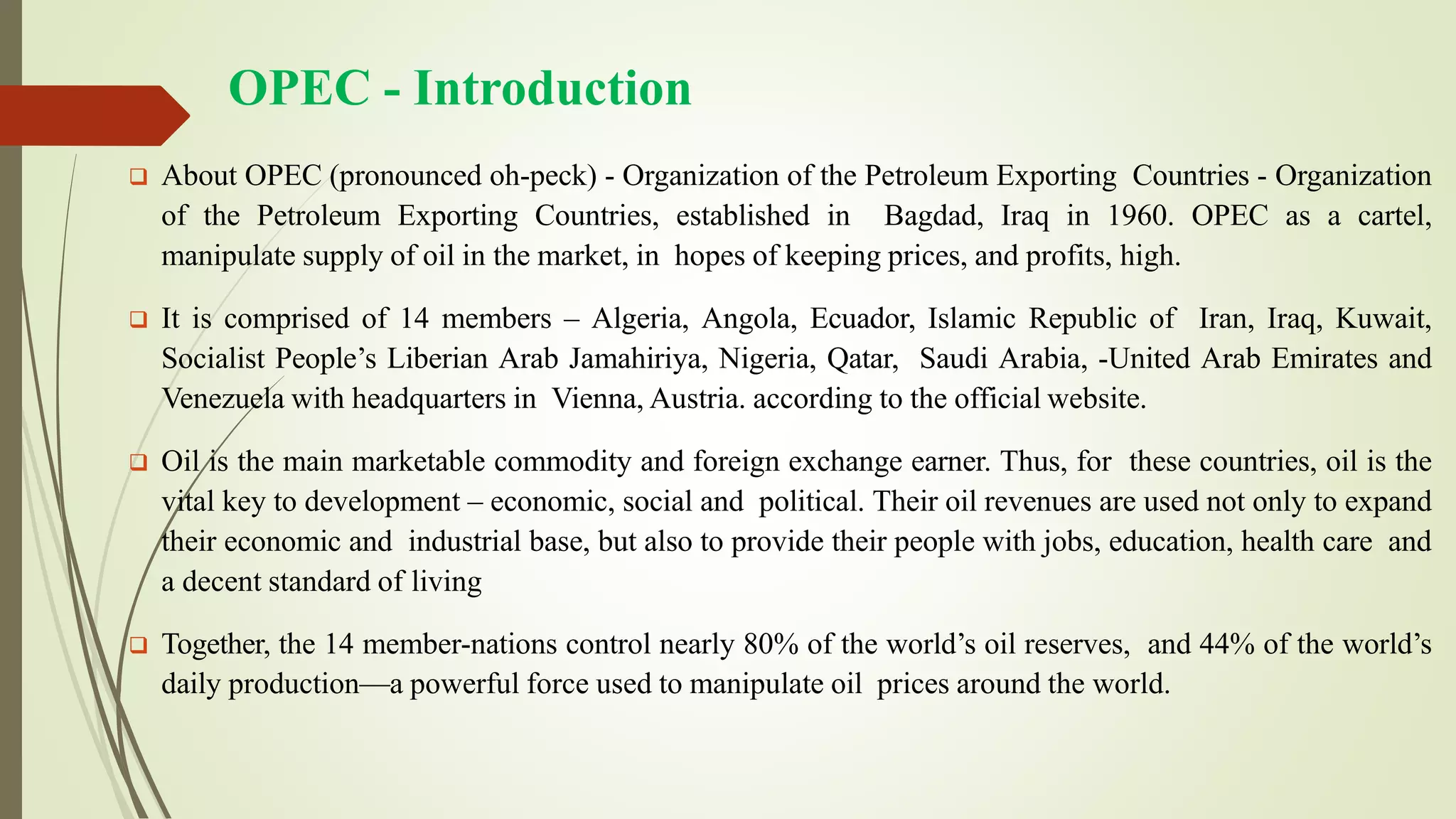 Opec ppt | PDF