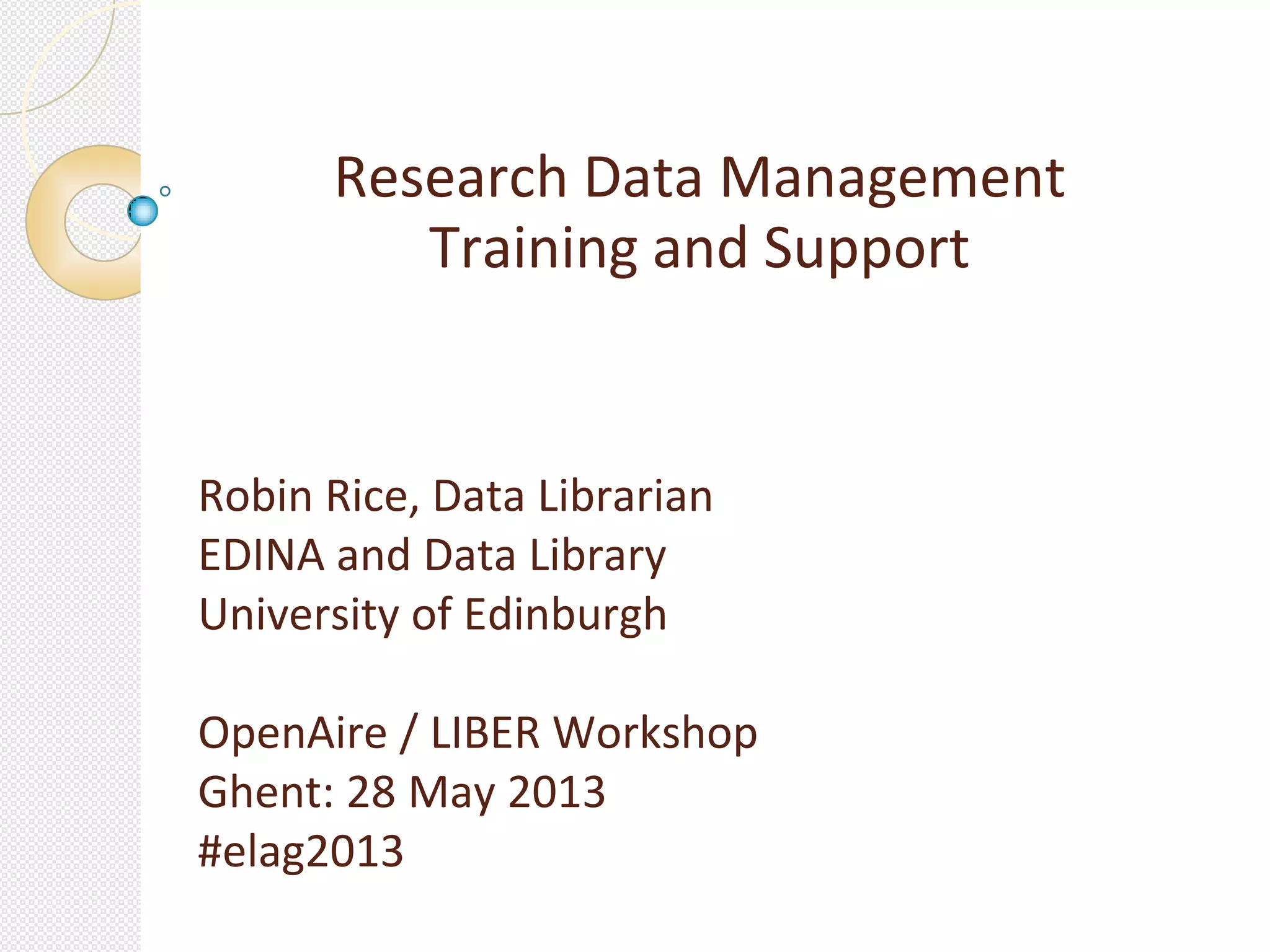Research Data Management Training and Support | PPTX