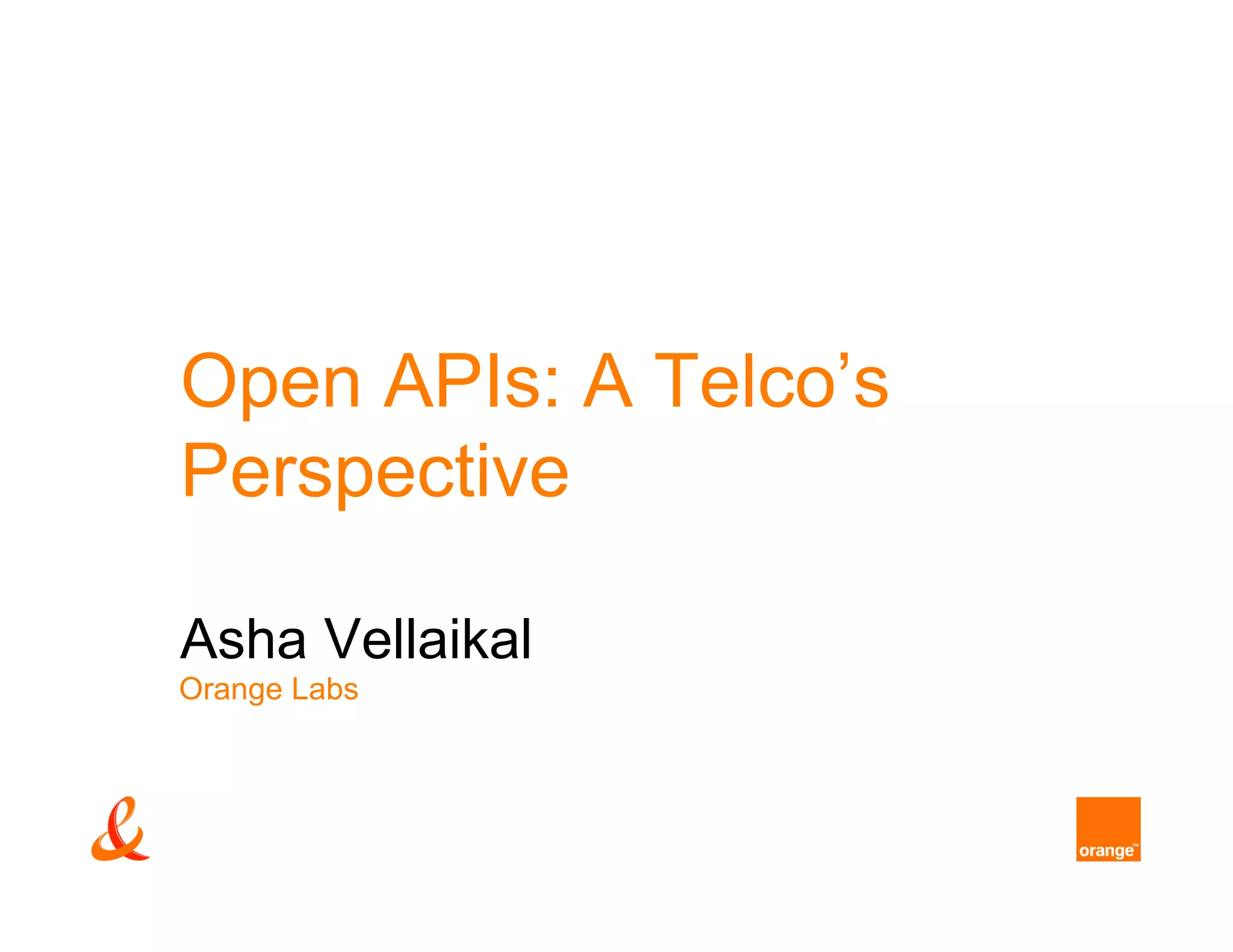 Open APIs: A Telco's Perspective | PDF | Internet | Computing