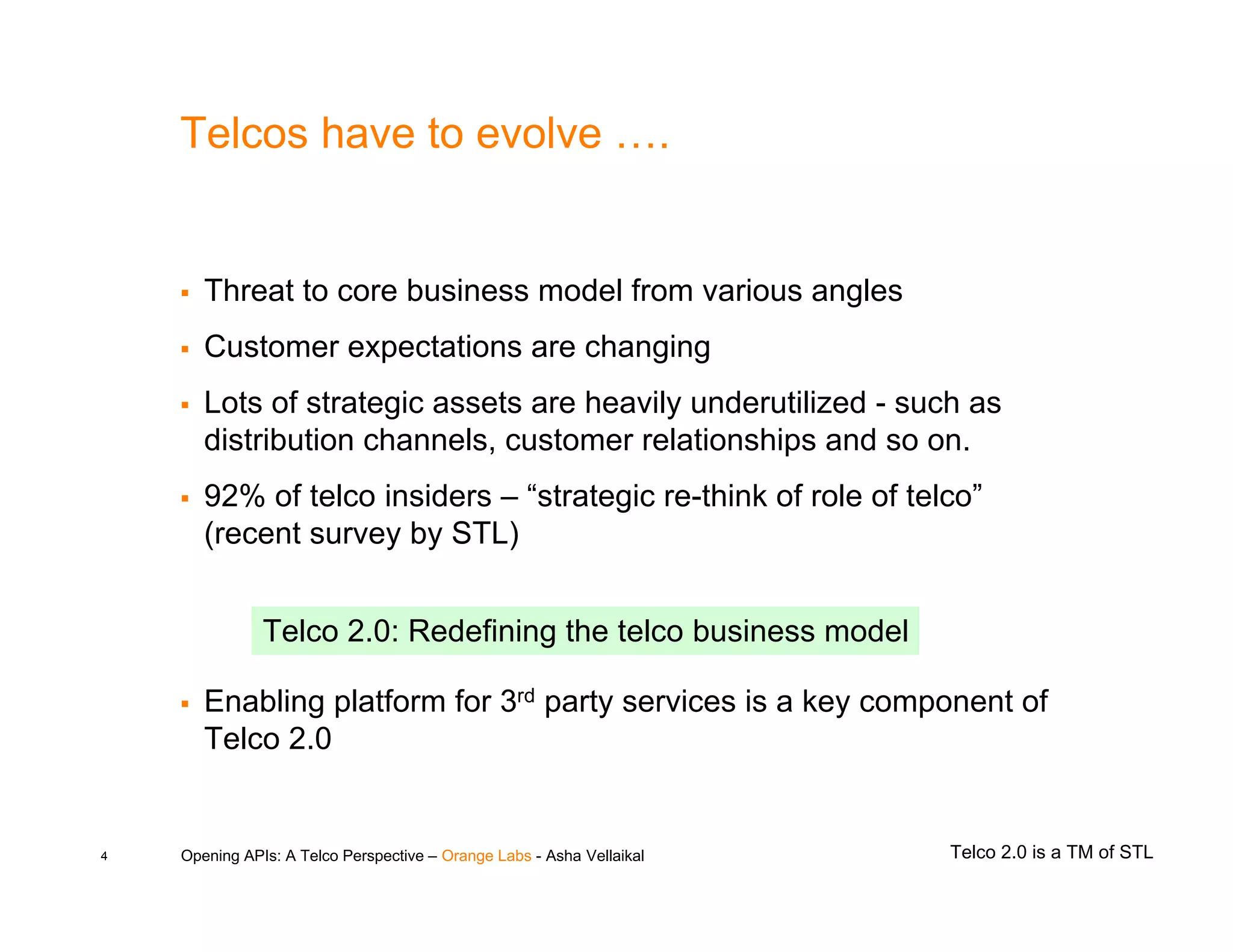 Open APIs: A Telco's Perspective | PDF | Internet | Computing