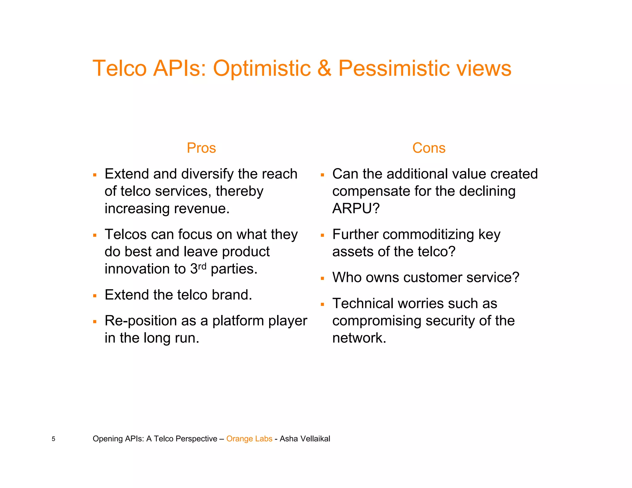 Open APIs: A Telco's Perspective | PDF | Internet | Computing