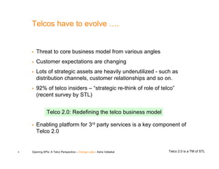 Open APIs: A Telco's Perspective | PDF | Internet | Computing