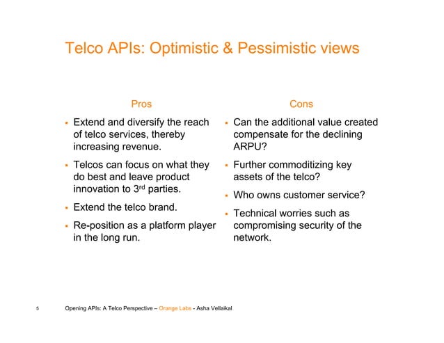 Open APIs: A Telco's Perspective | PDF | Internet | Computing