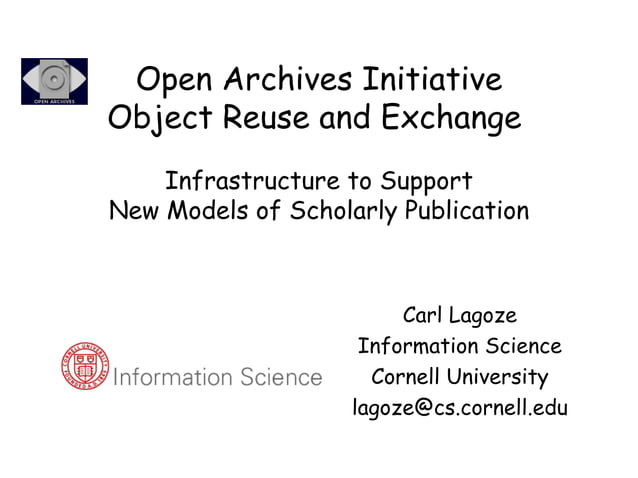 Open Archives Initiative Object Reuse and Exchange | PPT
